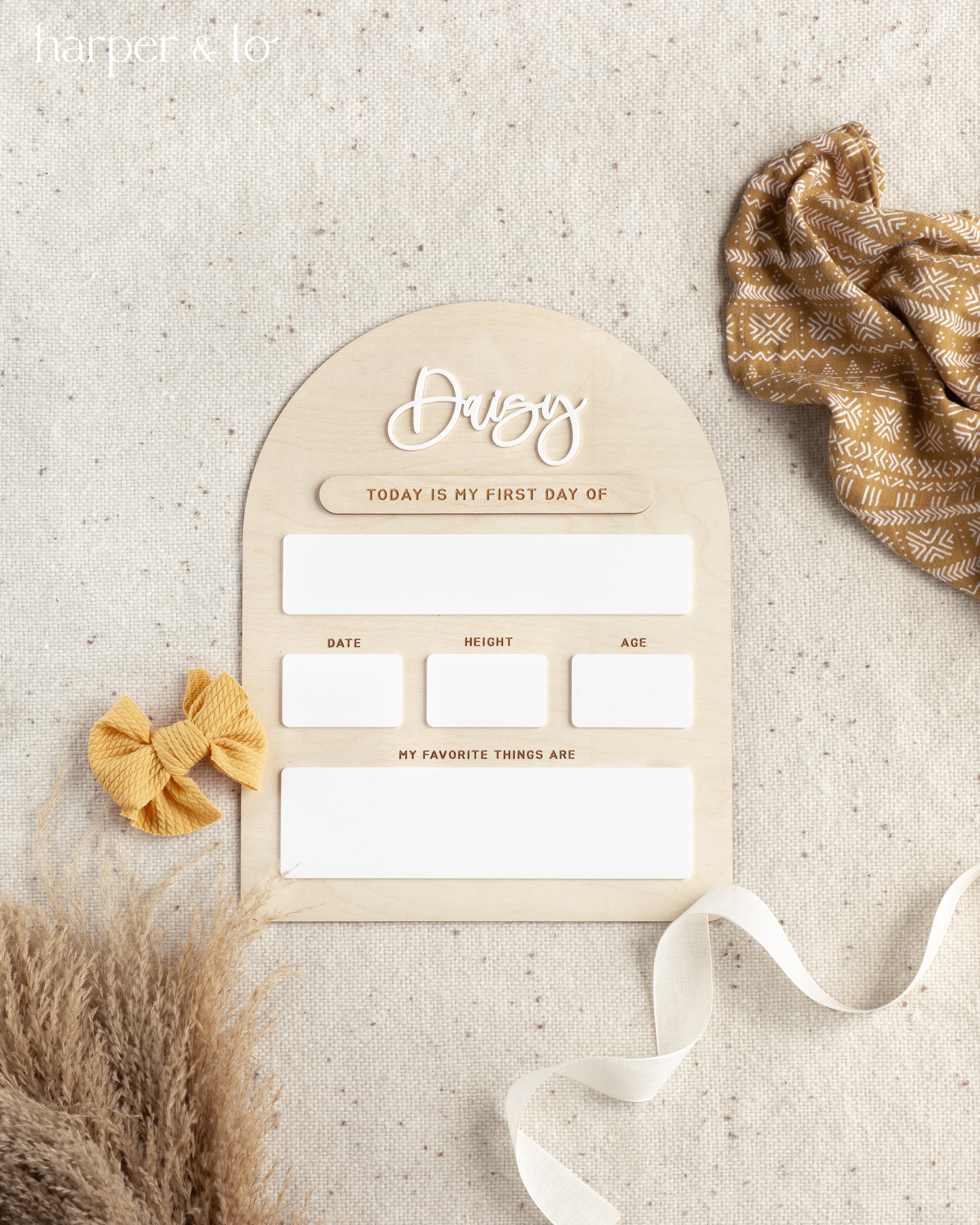Craft Sign | My First Day Sign | Script Custom Name – Harper and Lo