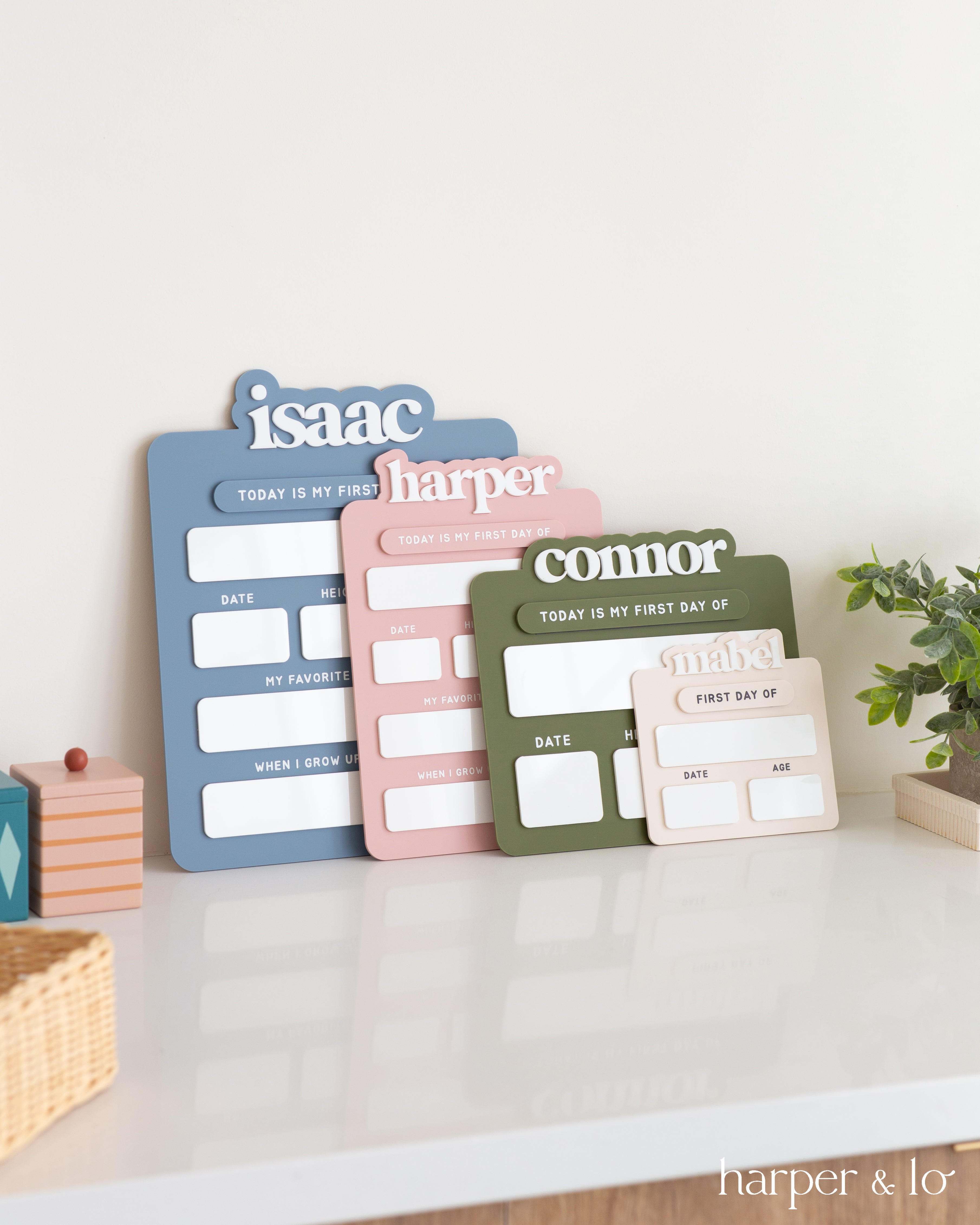 Craft Sign | My First Day Sign | Acrylic Custom Name – Harper and Lo