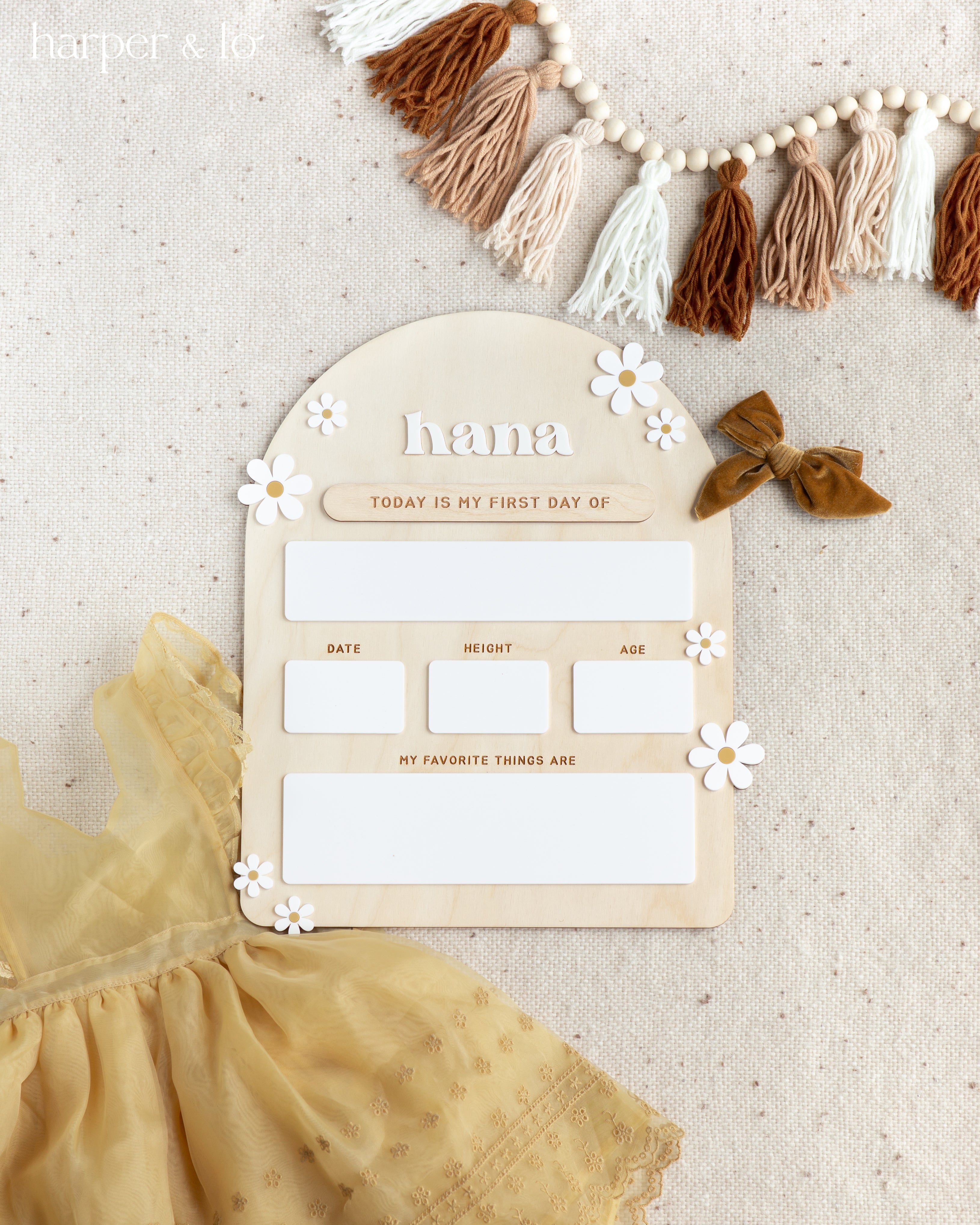 Craft Sign | My First Day Sign | Daisy Flowers – Harper and Lo