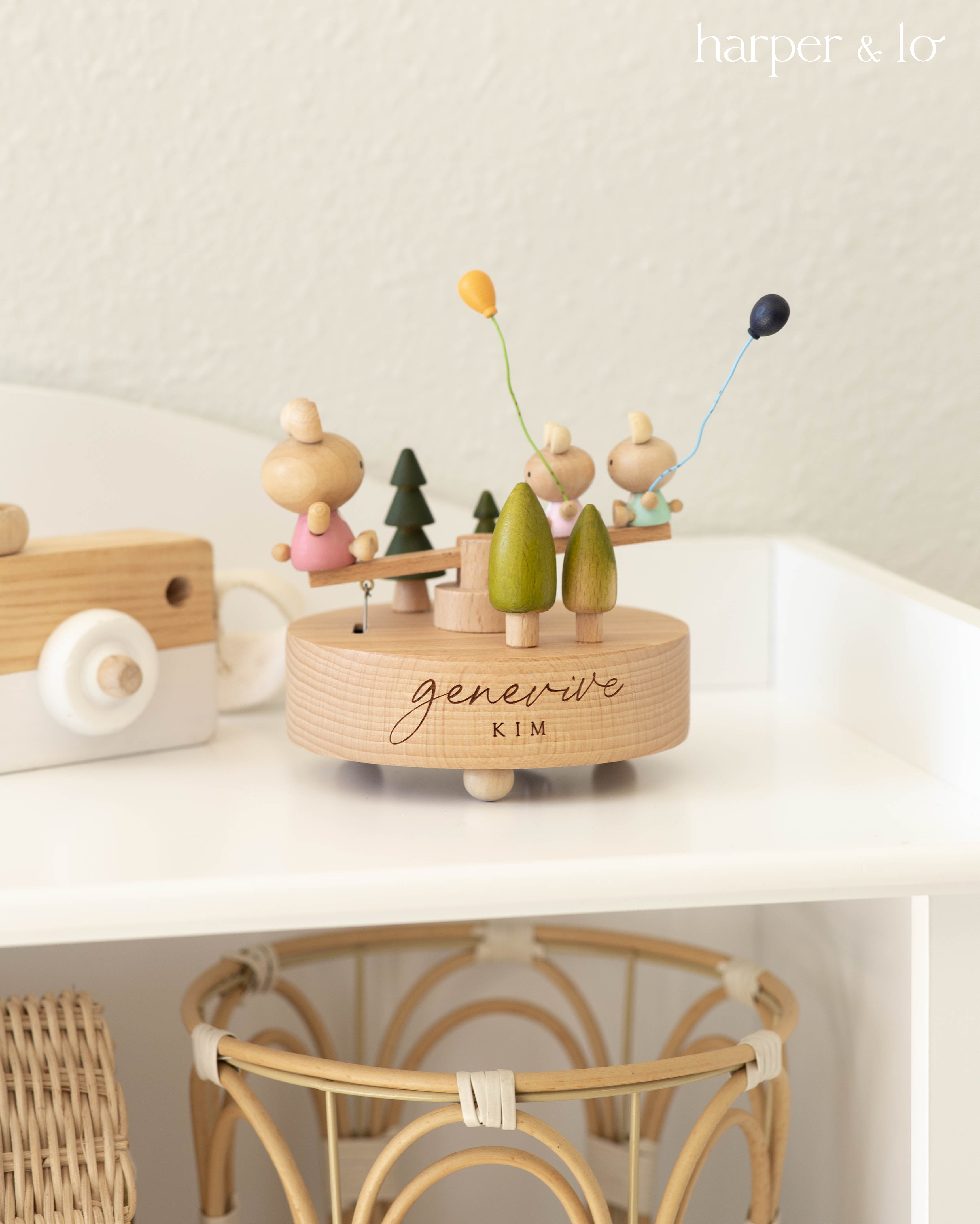 Musical Carousel | Personalized | See Saw | Bunny – Harper and Lo