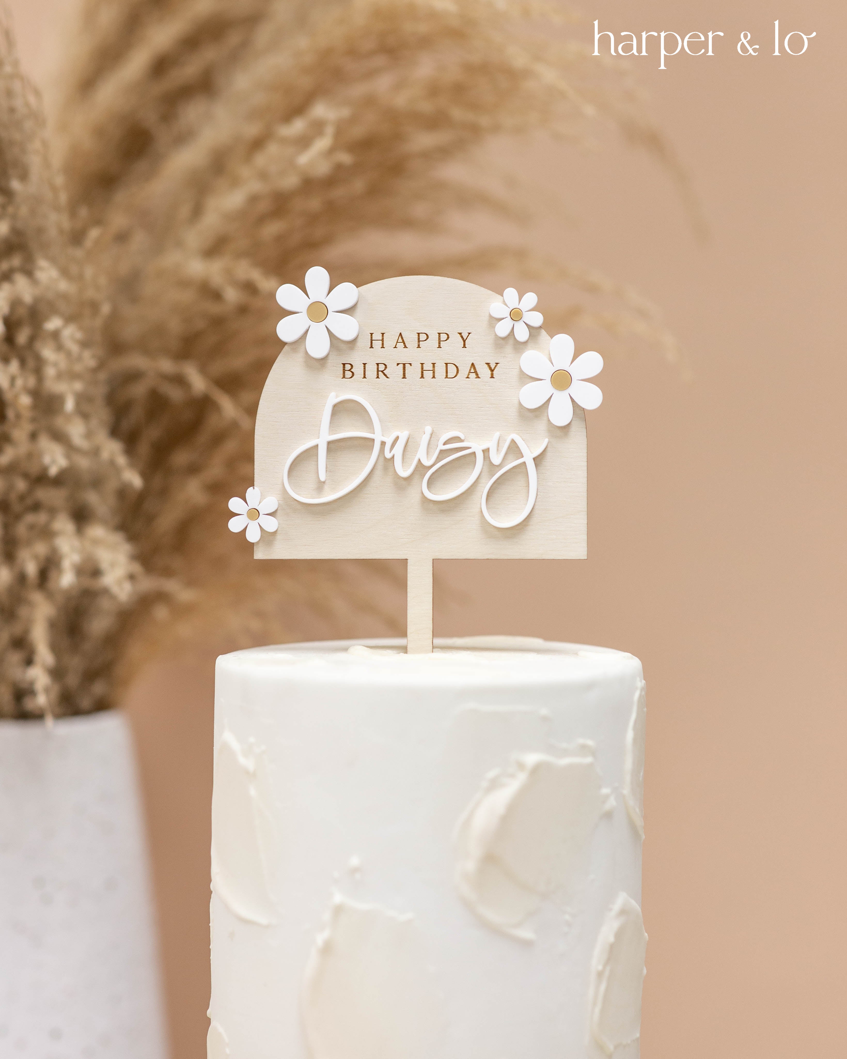 Cake Topper | Arched | Daisy – Harper and Lo