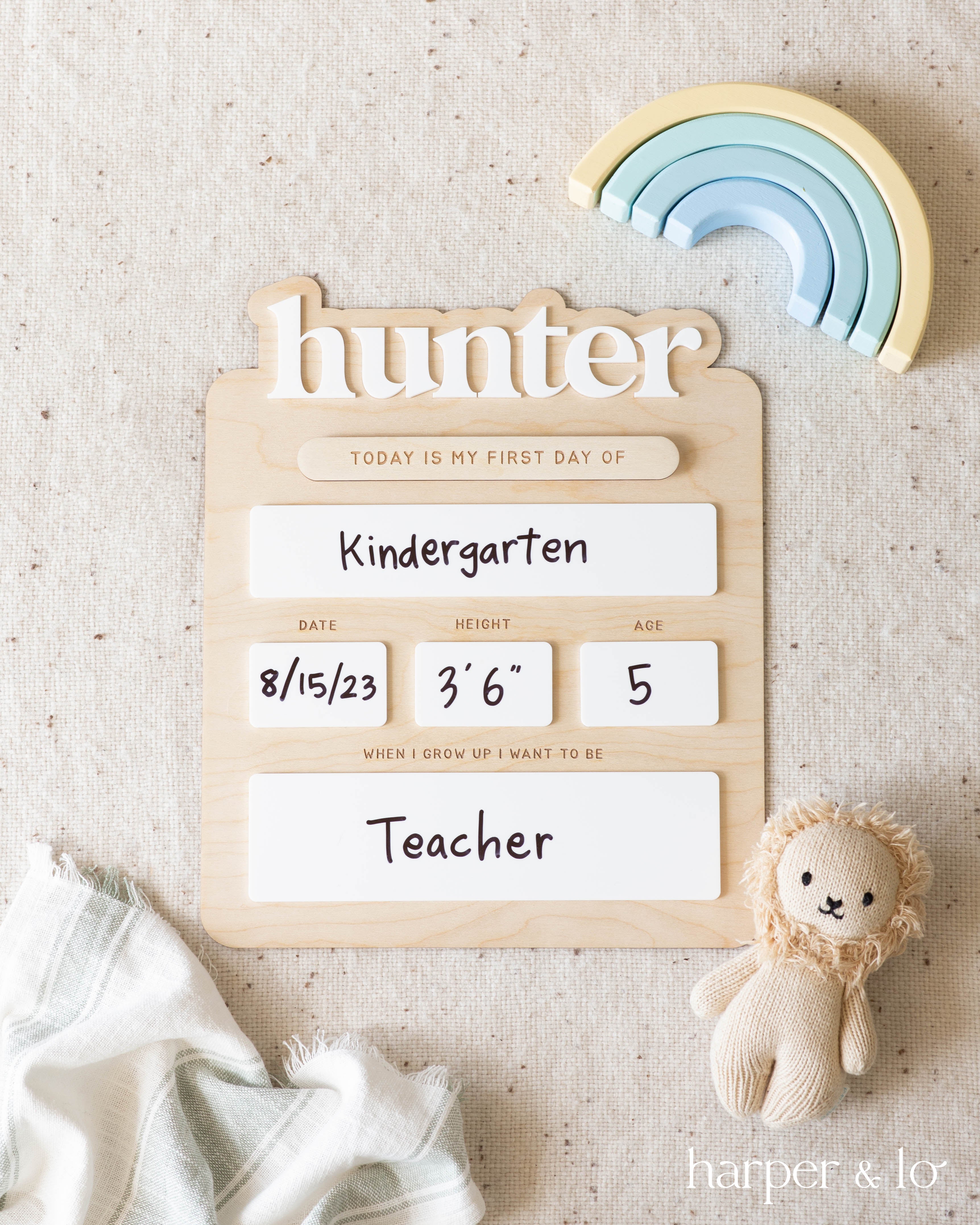 Craft Sign | My First Day Sign | Wooden Custom Name – Harper and Lo